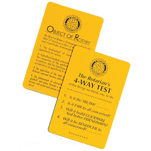 4 Way Test - Object of Rotary-Rotary Club Supplies - Russell Hampton ...