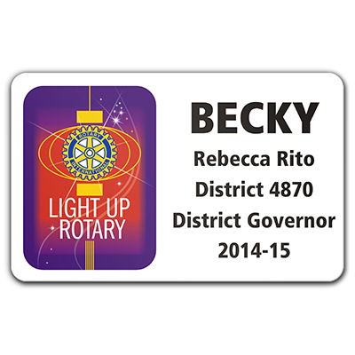 Rotary Theme Name Badge - Rotary Club Supplies - Russell Hampton Company