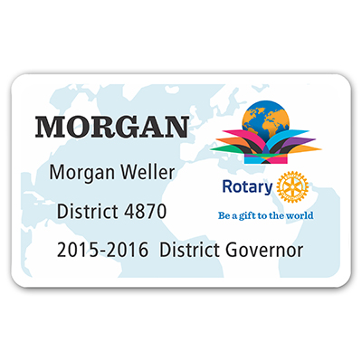 Rotary Theme Name Badge - Rotary Club Supplies - Russell Hampton Company