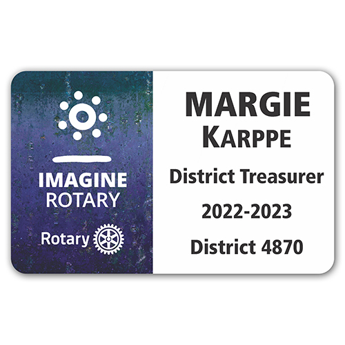 Rotary Theme Name Badge - Rotary Club Supplies - Russell Hampton Company