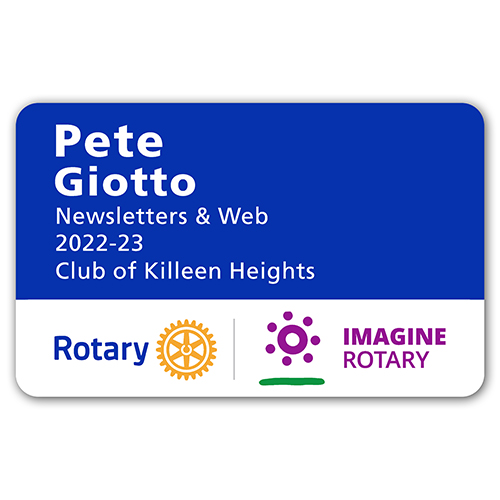 Rotary Theme Name Badge - Rotary Club Supplies - Russell Hampton Company