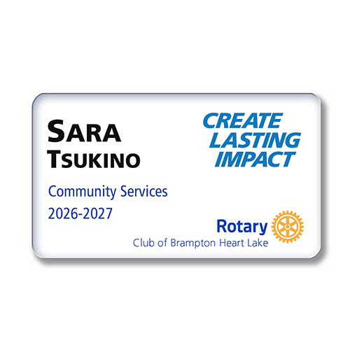Rotary 2026-2027 Message -Small Acrylic Name Badge - 3-1/2" x 2 ...