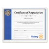 Rotary Certificate of Appreciation - Rotary Club Supplies - Russell ...